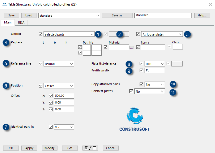 Unfold cold rolled profiles (22) | Trimble User Assistance